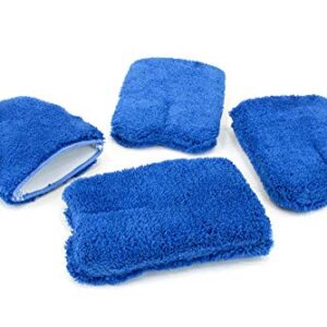 [Wheel Fingers] Microfiber Rim and Wheel Half Mitts (6" x 4.5" x 1") 4 Pack (Non-Split)