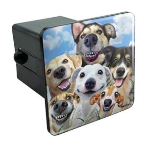 dogs smile selfie retriever german shepherd tow trailer hitch cover plug insert