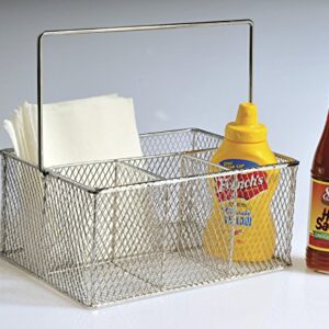 G.E.T. Enterprises WB-700 9.375" x 6.875, 4.5" Deep Mesh Wire Basket Caddy, Iron Chrome Plated, Chrome Silver