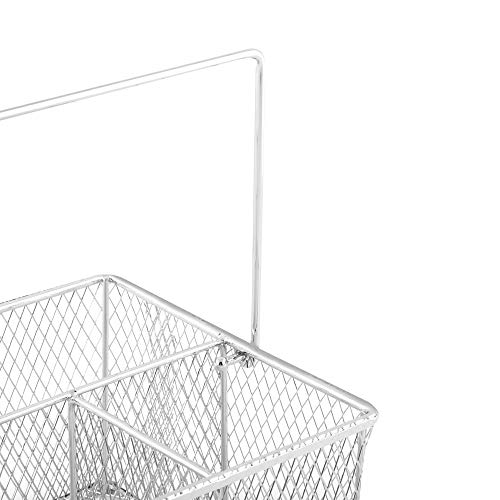 G.E.T. Enterprises WB-700 9.375" x 6.875, 4.5" Deep Mesh Wire Basket Caddy, Iron Chrome Plated, Chrome Silver