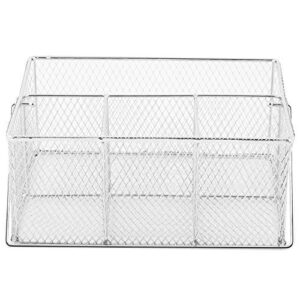 G.E.T. Enterprises WB-700 9.375" x 6.875, 4.5" Deep Mesh Wire Basket Caddy, Iron Chrome Plated, Chrome Silver