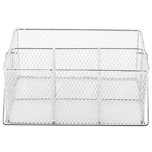 G.E.T. Enterprises WB-700 9.375" x 6.875, 4.5" Deep Mesh Wire Basket Caddy, Iron Chrome Plated, Chrome Silver