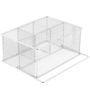 G.E.T. Enterprises WB-700 9.375" x 6.875, 4.5" Deep Mesh Wire Basket Caddy, Iron Chrome Plated, Chrome Silver