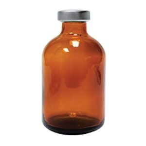 100ml sterile amber vial 10pk silver