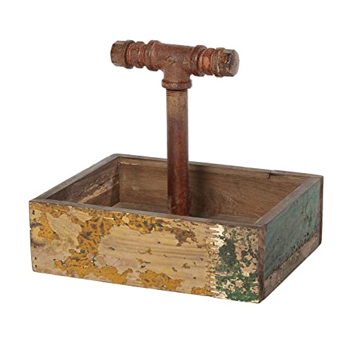 G.E.T. CAD1-RWD Reclaimed Wood Table Top Condiment / Drink Caddy, 9" x 7"