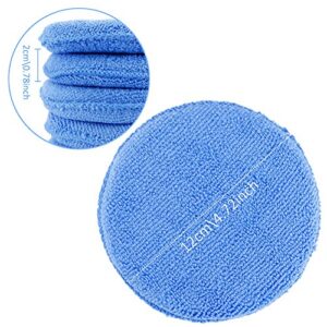 Wax Applicator Pads,Augshy 15 Pcs 4.72" Microfiber Applicator Pads Polishing Pad Buffing Pads (Blue)