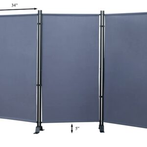 Proman Products Galaxy Outdoor/Indoor Room Divider (3-Panel), 102" W X 16" D x 71" H, Gray