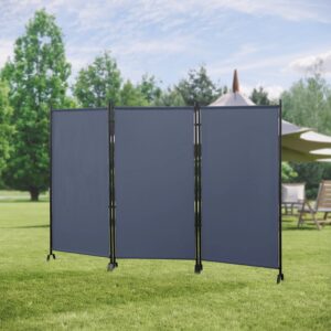 Proman Products Galaxy Outdoor/Indoor Room Divider (3-Panel), 102" W X 16" D x 71" H, Gray