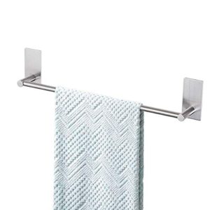 songtec bathroom towel bar 16-inch, no drill stick on towel rack, easy install with self-adhesive, premium sus304 stainless steel - brushed nickle