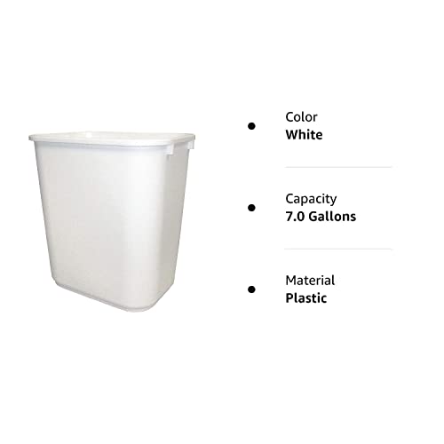 7 gal. Rectangular White Trash Can