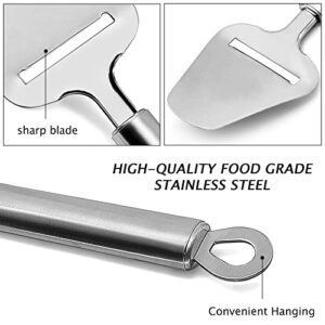 Cheese Slicer Stainless Steel, Cheese Knife Heavy Duty Plane Cheese Cutter, Shaver, Server For Semi-Soft, Semi-Hard Cheese