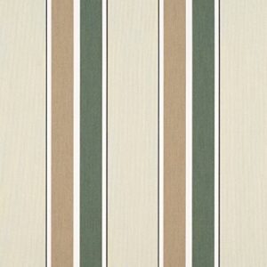 sunbrella awning/marine 4959-0000 46in fern/heather beige blockstripe fabric by the yard