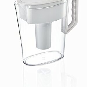 Brita Water Pitcher, Slim, Capacity, Includes One Advanced Filter, White - 5 Cup Size