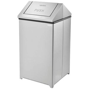 global industrial 40 gallon stainless steel swing top receptacle