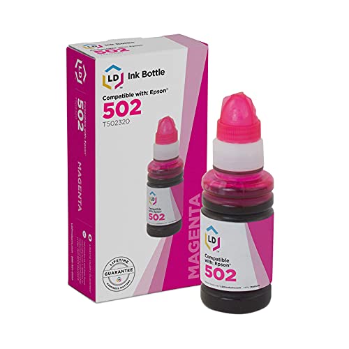 LD Products Compatible Ink Bottle Replacement for Epson 502 T502320-S (Magenta) Compatible with Epson ET Series, Epson Expression and Epson Workforce