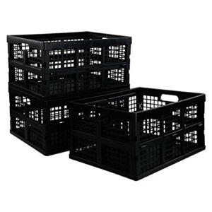 utiao 34 quart collapsible storage bins, folding crate, milk crate, 3 packs