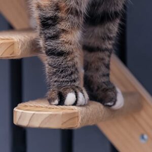 MAXIMA Reversible Cat Wall Shelf - Cat Wall Furniture, Natural Jute and Wood Cat Steps, Cat Climbing Ladder