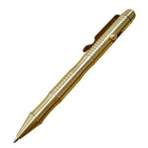 smootherpro solid brass bolt action pen heavy duty for tremor parkinson arthritic hands business office signature edc pocket carry (bb201)