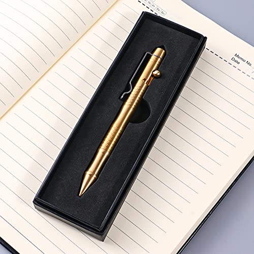 SMOOTHERPRO Solid Brass Bolt Action Pen Heavy Duty for Tremor Parkinson Arthritic Hands Business Office Signature EDC Pocket Carry (BB201)