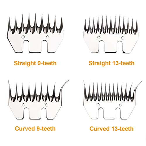 TAKEKIT Sheep Shears Wool Clippers Universal Replacement Blades, Shearing Comb and Cutter Blade Set, Stainless Steel Straight 13-Teeth