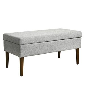 spatial order home decor | k8086-f2232 | kaufmann collection modern storage ottoman bench | large ottoman bench with storage for living room & bedroom, ash grey