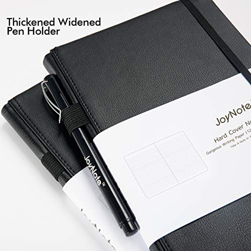 JoyNote A5 Ruled Notebooks with Pen Holder, 2 Pack Thick Classic Hardcover Writing Notebook and Journal, 96 Sheets/192 Pages, 5.75 x 8.25 inches