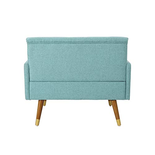 Christopher Knight Home Nour Fabric Mid-Century Modern Club Chair, Blue, Natural