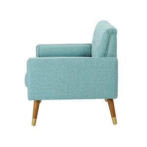 Christopher Knight Home Nour Fabric Mid-Century Modern Club Chair, Blue, Natural