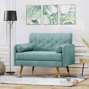 Christopher Knight Home Nour Fabric Mid-Century Modern Club Chair, Blue, Natural