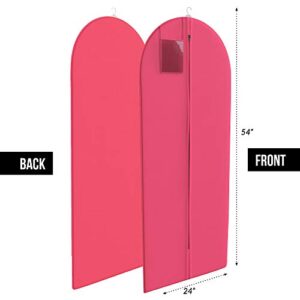 Fuchsia Dress and Gown Garment Travel Bags 5 Pack - 54" x 24" - Hanging Window