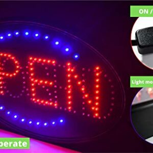 CLOSED OPEN LED SIGN, Jumbo 23" X 14" Advertisement Sign Board Electric Powered Display with Ultra Bright Light and a Modern Design, Perfect for Coffee Shop, Bar, Hotel, Restaurant, Drugstore & more