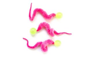 dezi & roo glow-in-the-dark wiggly ball - 3pk - fun cat toys - toy balls for indoor cats - designed by a feline vet - made in usa