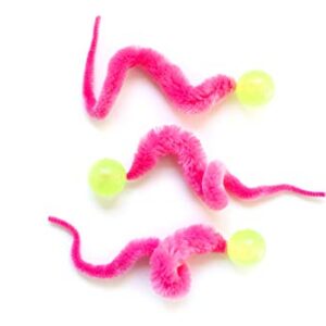 Dezi & Roo Glow-in-The-Dark Wiggly Ball - 3pk - Fun Cat Toys - Toy Balls for Indoor Cats - Designed by a Feline Vet - Made in USA