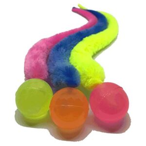 Dezi & Roo Glow-in-The-Dark Wiggly Ball - 3pk - Fun Cat Toys - Toy Balls for Indoor Cats - Designed by a Feline Vet - Made in USA