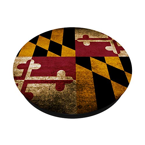 Vintage Maryland State Flag Distressed Rustic Design PopSockets Swappable PopGrip