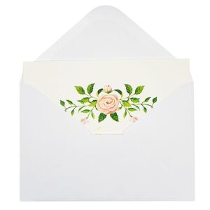 48-Count Thank You Cards with Envelopes, 6 Elegant Rose Flower Designs with Gold Foil Print for Wedding Baby and Bridal Shower