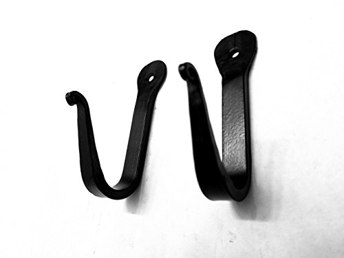 BCD Set of 2 Large Black Iron Hooks 3 3/4" - Perfect Wreath Hangers, or Any of Your Garden Needs