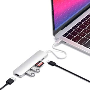 satechi usb c hub slim multiport adapter v2 with 60w usb c pd, 4k hdmi (60hz), micro/sd card readers, usb 3.0 - for m2/ m1 macbook pro/air, m2/ m1 ipad pro/air, m2 mac mini, imac m1 (silver)