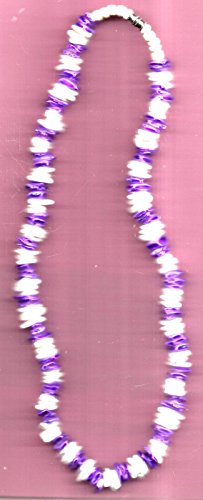 18" ROSE CLAM SHELL NECKLACE- FOR TEEN AGES COLOR WHITE AND PURPLE