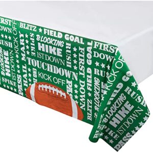 football plastic tablecloth for game day party (green, 3 pack)