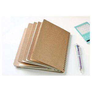 DSTELIN Soft Cover Spiral Notebook Journal, Coofficer Blank Sketch Book Pad, Wirebound Memo Notepads Diary Notebook Planner with Unlined Paper, 100 Pages/ 50 Sheets, 7.5 "x 5.1" (Brown)