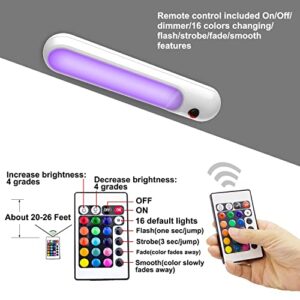 BIGLIGHT Wireless Battery Operated LED Table Top Night Light, Touch Light, Push Light, Remote Controlled, 16 Color Changing, Portable Stick on Tap Light for Closet Cabinet Counter Classroom