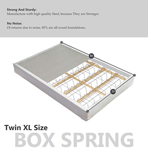 Greaton 8-Inch Fully Assembled Metal Traditional Box Spring/Foundation for Mattress, Twin XL