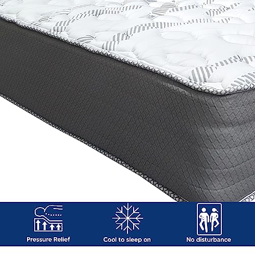 Greaton 14-Inch Firm Double sided Tight top Innerspring Mattress And 8" Metal Box Spring/Foundation Set,Queen