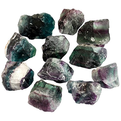 Rockcloud 2-3" Natural Raw Flourite Mineral Healing Crystal Irregular Home Decoration Gemstone Specimen Medium