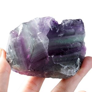 Rockcloud 2-3" Natural Raw Flourite Mineral Healing Crystal Irregular Home Decoration Gemstone Specimen Medium