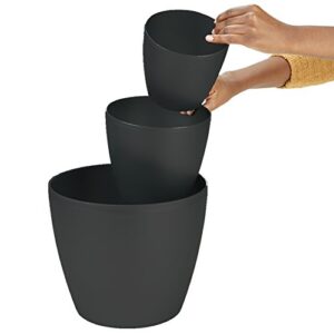 mind reader 3 pc office set bin set - desktop, bath, & floor trash bin set, black - 6",8",12"