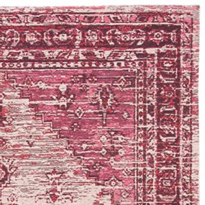 SAFAVIEH Classic Vintage Collection Runner Rug - 2'3" x 8', Fuchsia, Oriental Medallion Distressed Design, Non-Shedding & Easy Care, Ideal for High Traffic Areas in Living Room, Bedroom (CLV113R)