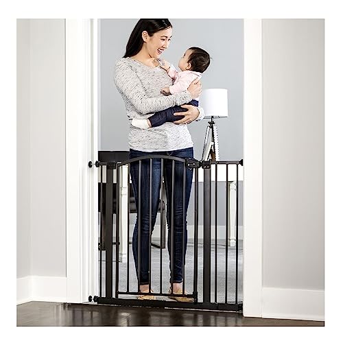 Regalo Easy Step Arched Décor Walk Thru Baby Gate, Includes 4-Inch Extension Kit, 4 Pack Pressure Mount Kit and 4 Pack Wall Mount Kit, Bronze, 30-Inches Tall (Pack of 1)