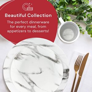 Marble Plates and Bowls Sets, Modern Dinnerware Set, Kitchen Dinnerware Sets, Indoor and Outdoor Plates, 16-Piece Kitchen Plates and Bowls Set with Mugs, Dishwasher Safe - Safdie & Co